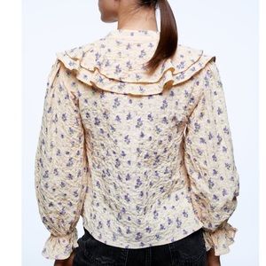 Zara | Tops | Zara Ruffle Blouse Floral Print New With Tag | Poshmark